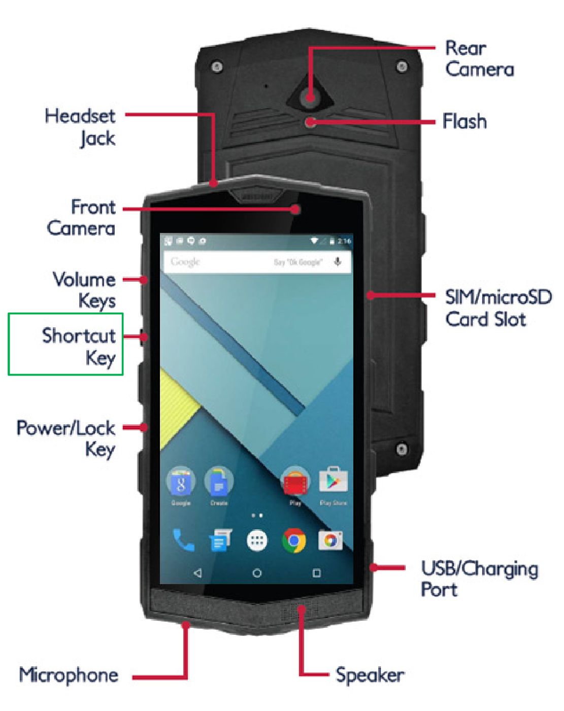 PDA industrial con pantalla multi-touch de 5” y Android 8.0